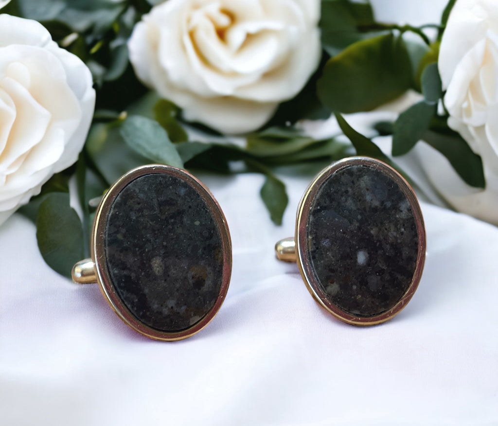 Lunar Meteorite Cufflinks - Genuine Lunar Meteorite Jewelry – Top Meteorite